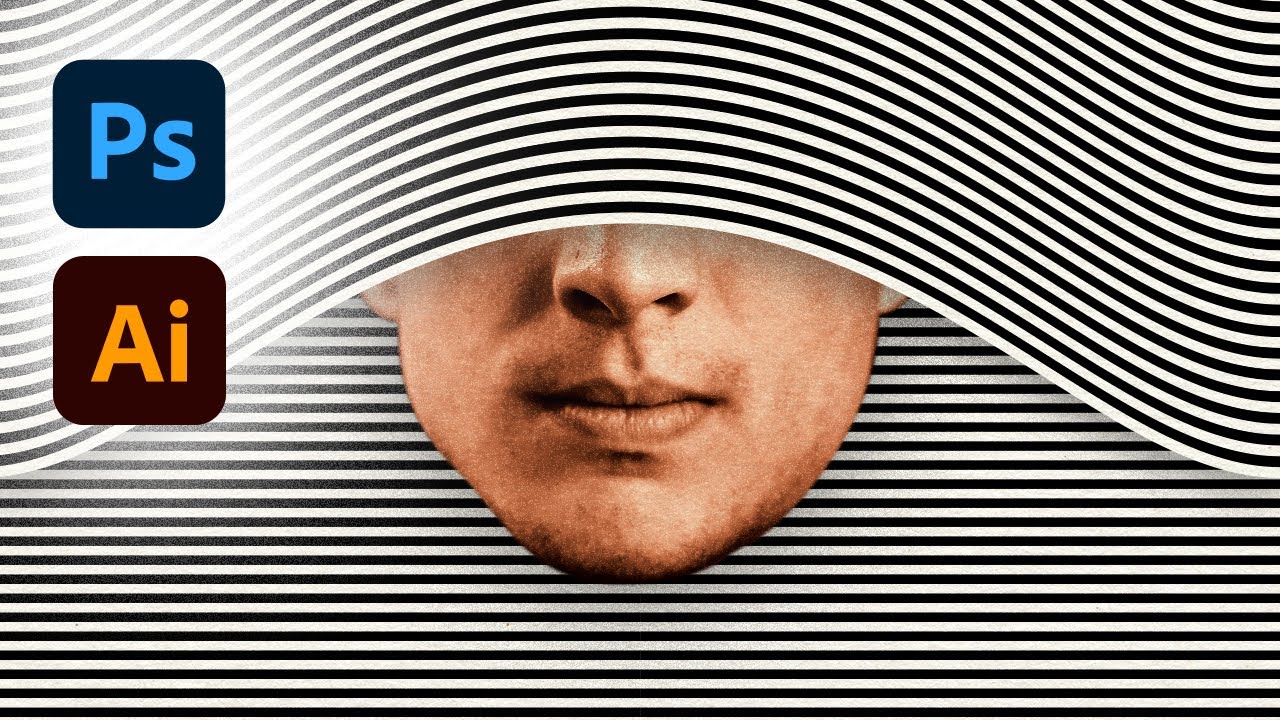 TUTORIAL: Repeating Lines Portrait (Pop Art) | Photoshop & Illustrator ...