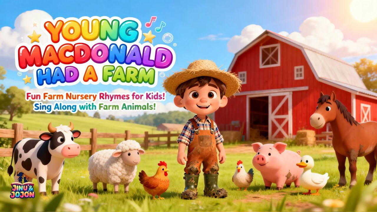 YOUNG MACDONALD HAD A FARM Nursery Rhymes Cute Farm Sing Along 😊🎶 - YouTube