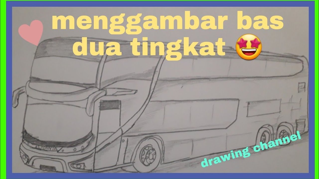 How to draw bus ....cara mudah melukis bas dengan mudah - YouTube