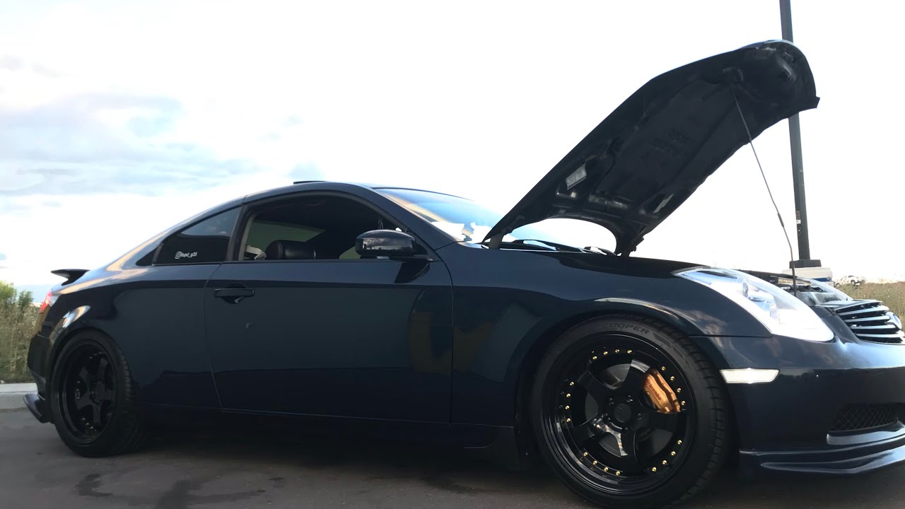 TWILIGHT Blue G35 Coupe Walkaround on Aodhan Wheels + SPEC D headlights ...