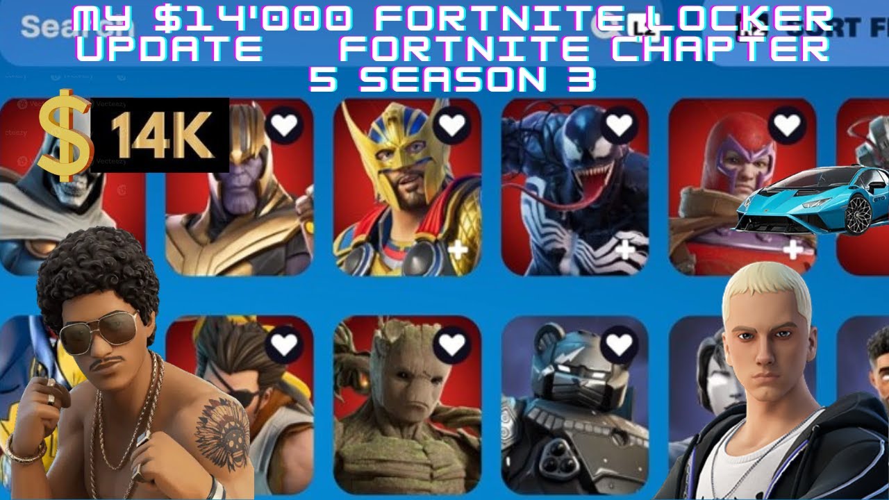 My $14'000 Fortnite Locker Update Fortnite chapter 5 season 3 - YouTube