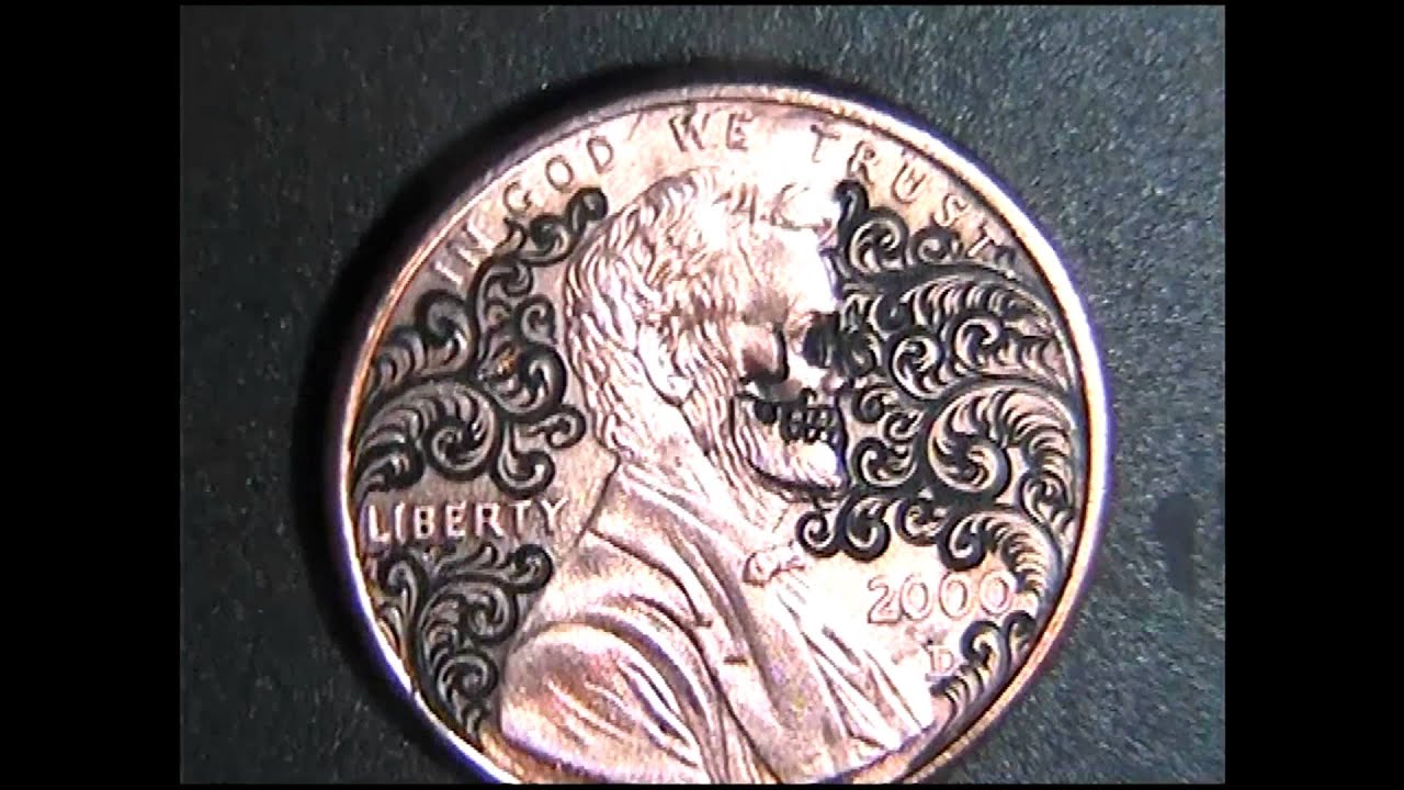 Hobo Nickel Penny Skull Scrollwork by Shaun Hughes - YouTube