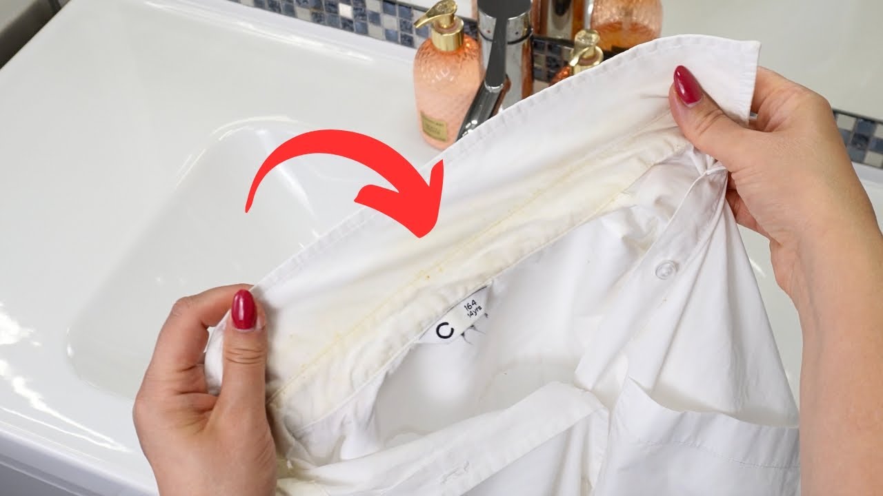 Add to water, apply to the yellow collar. Your shirt will be like new ...