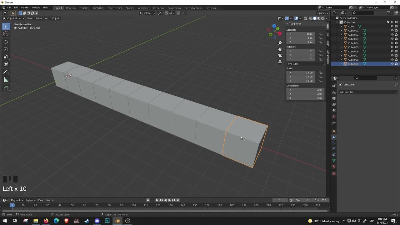 002 Blender Python - Cubos altura - Ejercicio 002 - YouTube