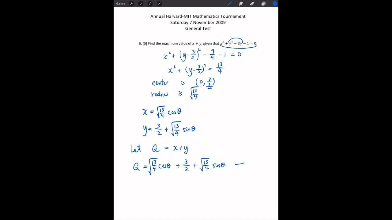 A Harvard-MIT mathematics tournament question | algebra, geometry ...