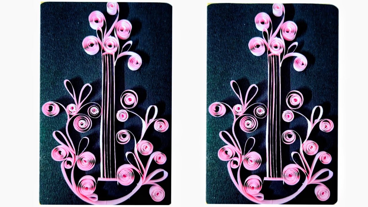 paper quilling guitar | quilling art | diy craft | paper craft | easy ...