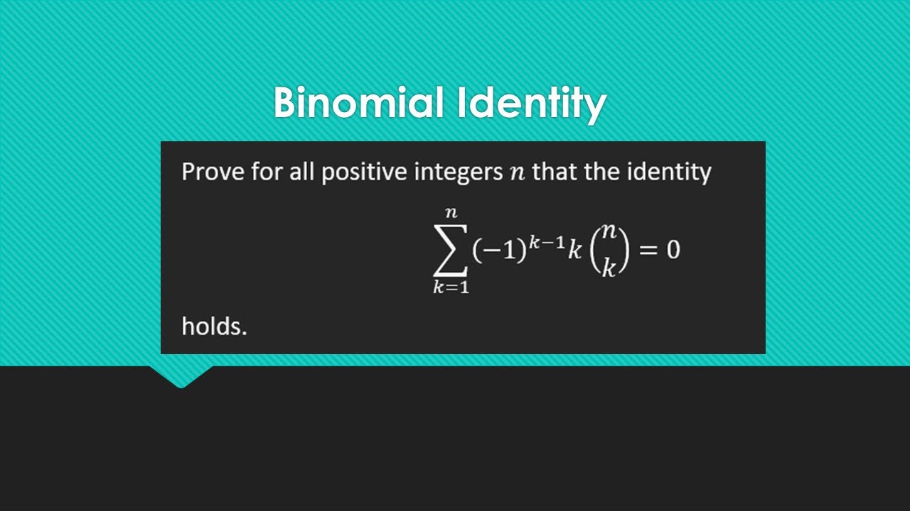 Proving a binomial sum identity - YouTube