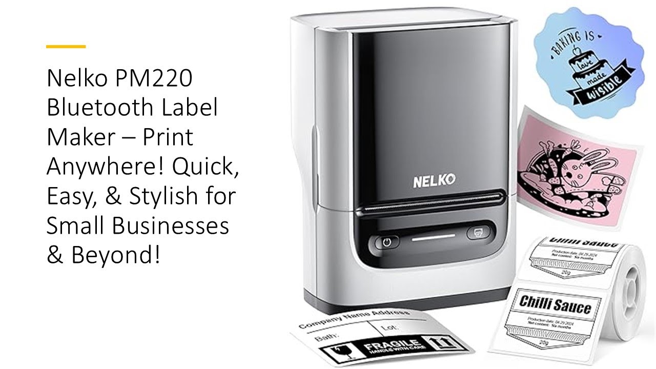 Nelko PM220 Bluetooth Label Maker – Print Anywhere! Quick, & Stylish ...