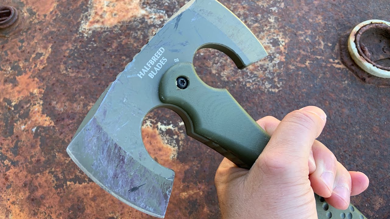 Halfbreed Blades CBA-01 BATTLE AXE Vs TOUGH Modern Appliance - YouTube
