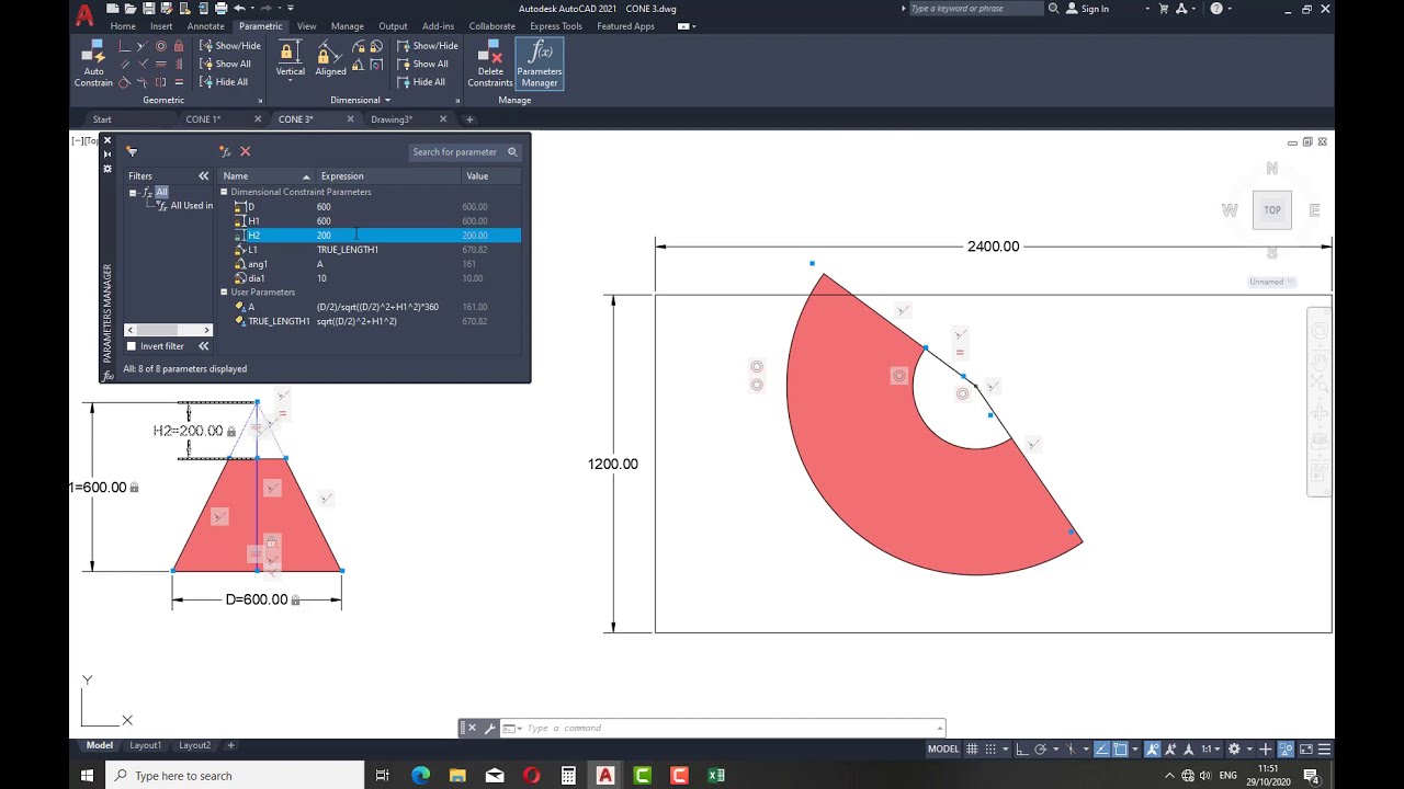 AUTOMATIC TRUNCATED CONE USING AUTOCAD YouTube AUTOMATIC TRUNCATED CONE USING AUTOCAD YouTube