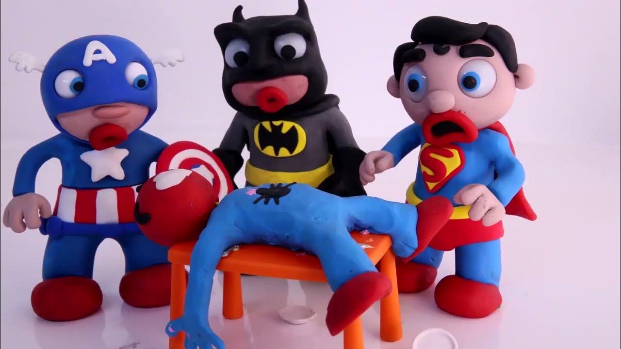 Superhero Clash Cartoon with Play Doh Stop Motion - YouTube