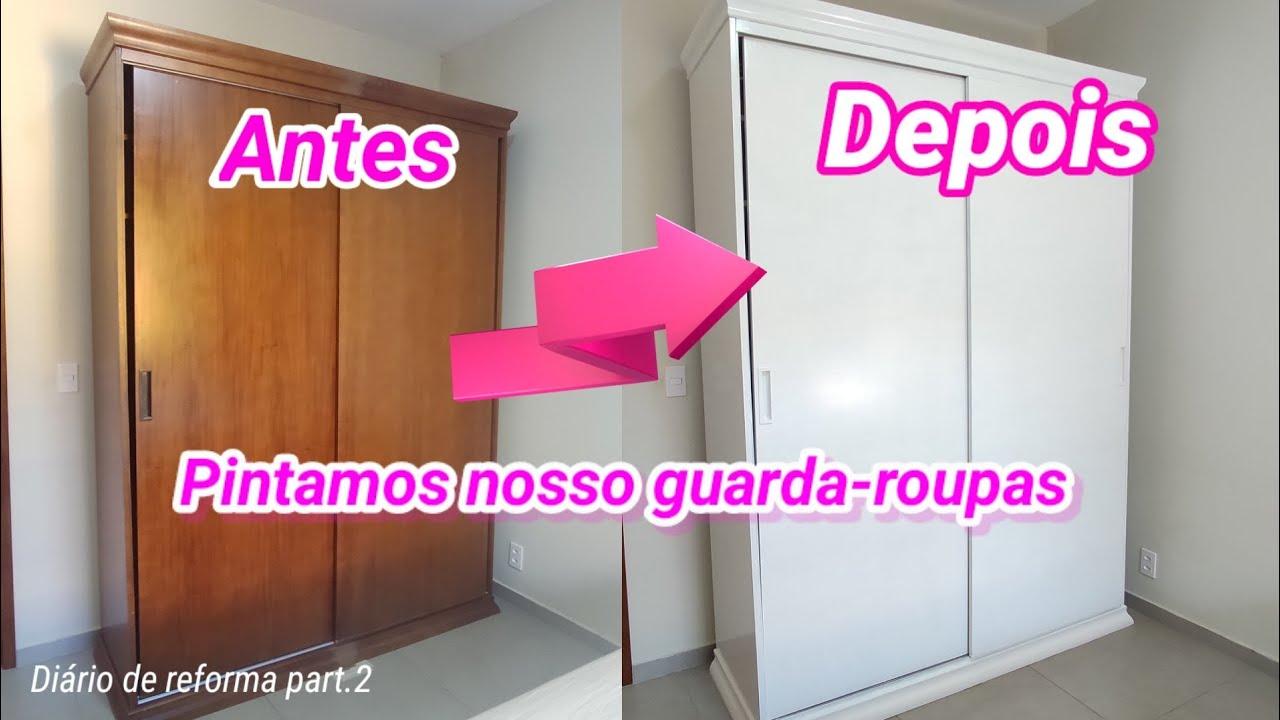 DIY Guarda-roupas de madeira pintado de Branco😱🥰 - YouTube