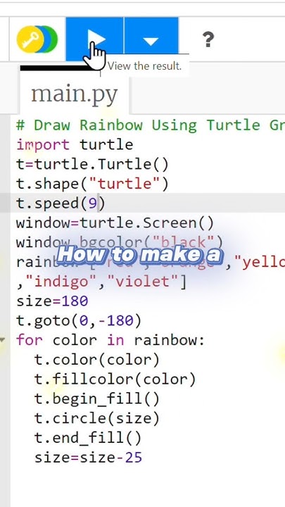 Rainbow using turtle graphic | #codewithdakshi #reactjs #viral #trending #rainbow #python # ...