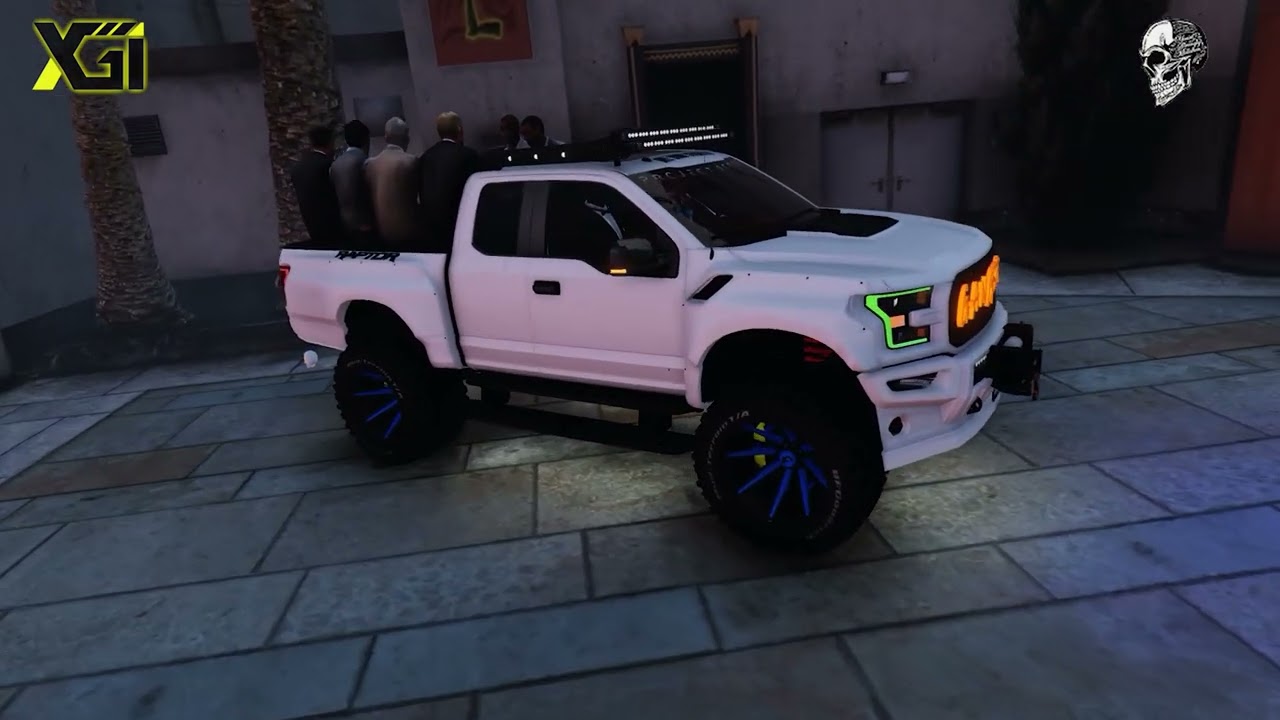 Ford Raptor Gangsta Custom 10 Seats Animated Lights Fivem GTA V - YouTube