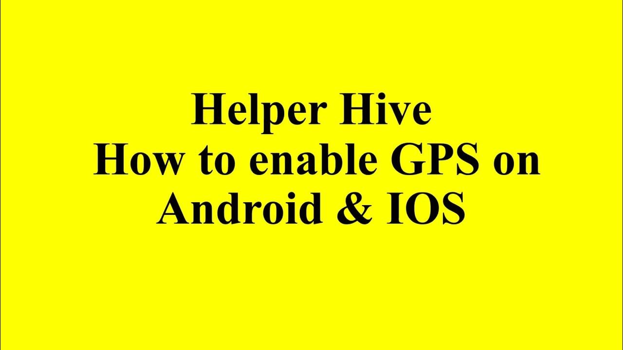 Helper Hive - Enable GPS - YouTube