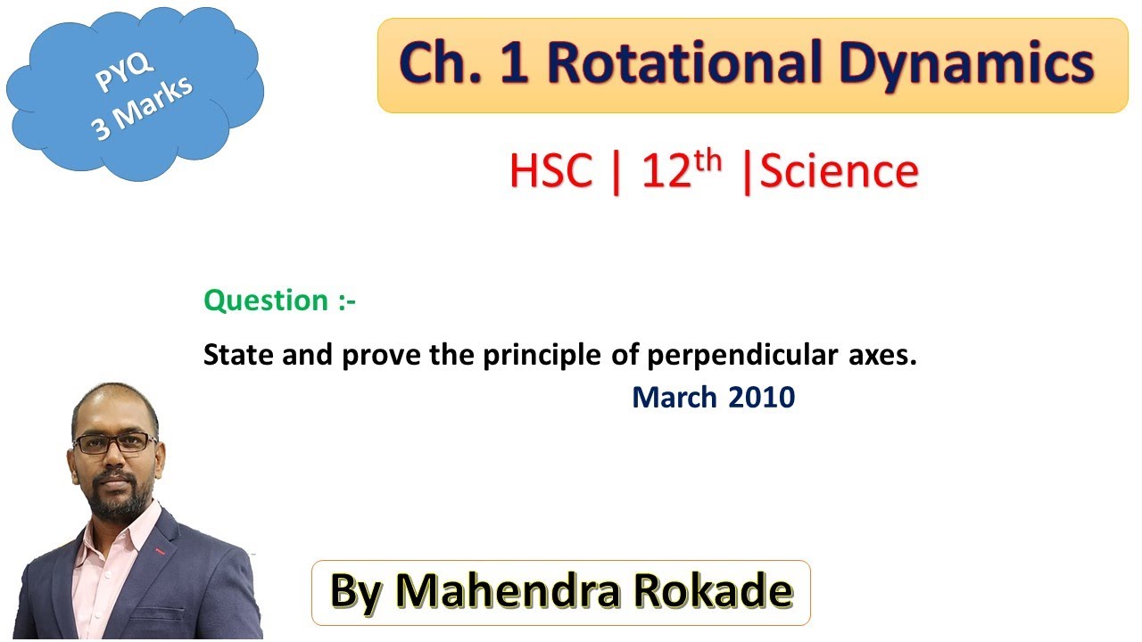 State and prove the principle of perpendicular axes - YouTube