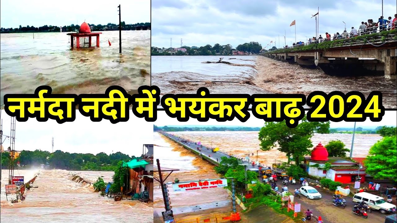 नर्मदा नदी में बाढ़ 2024 |😳 bargi dam | Narmada nadi | narmada nadi ...