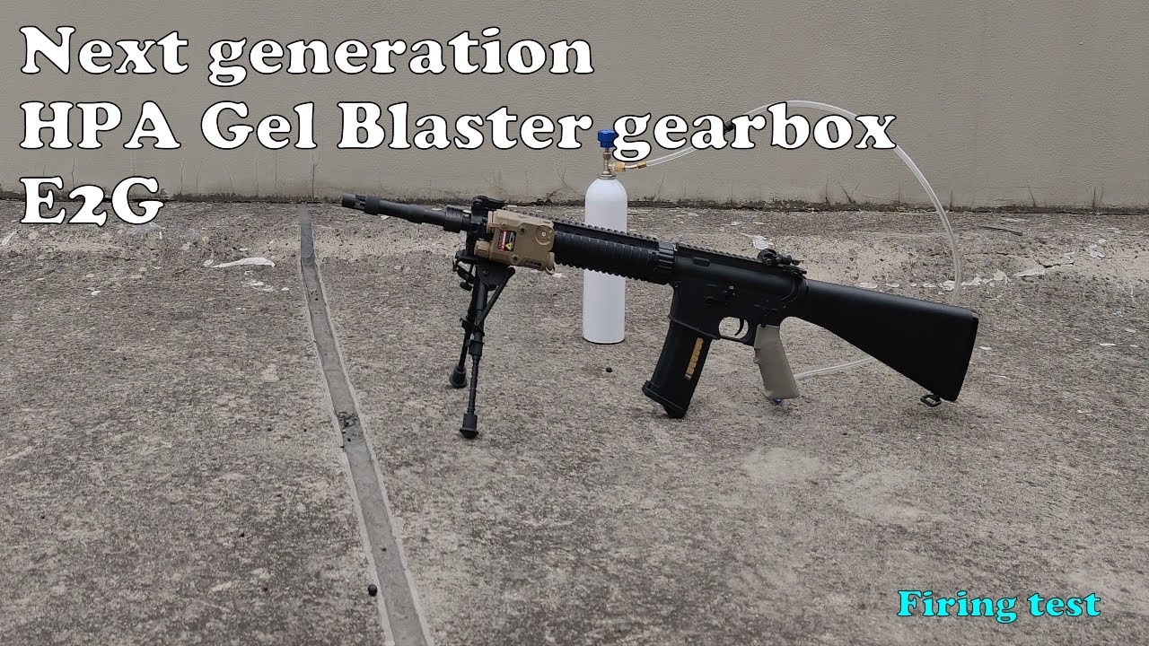Next generation HPA Gel Blaster gearbox E2G firing test - YouTube