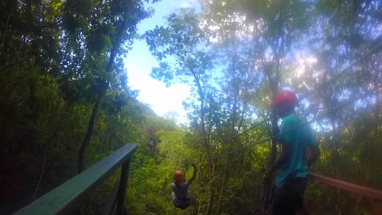 Antigua Rainforest Zip Line Canopy Tour - YouTube