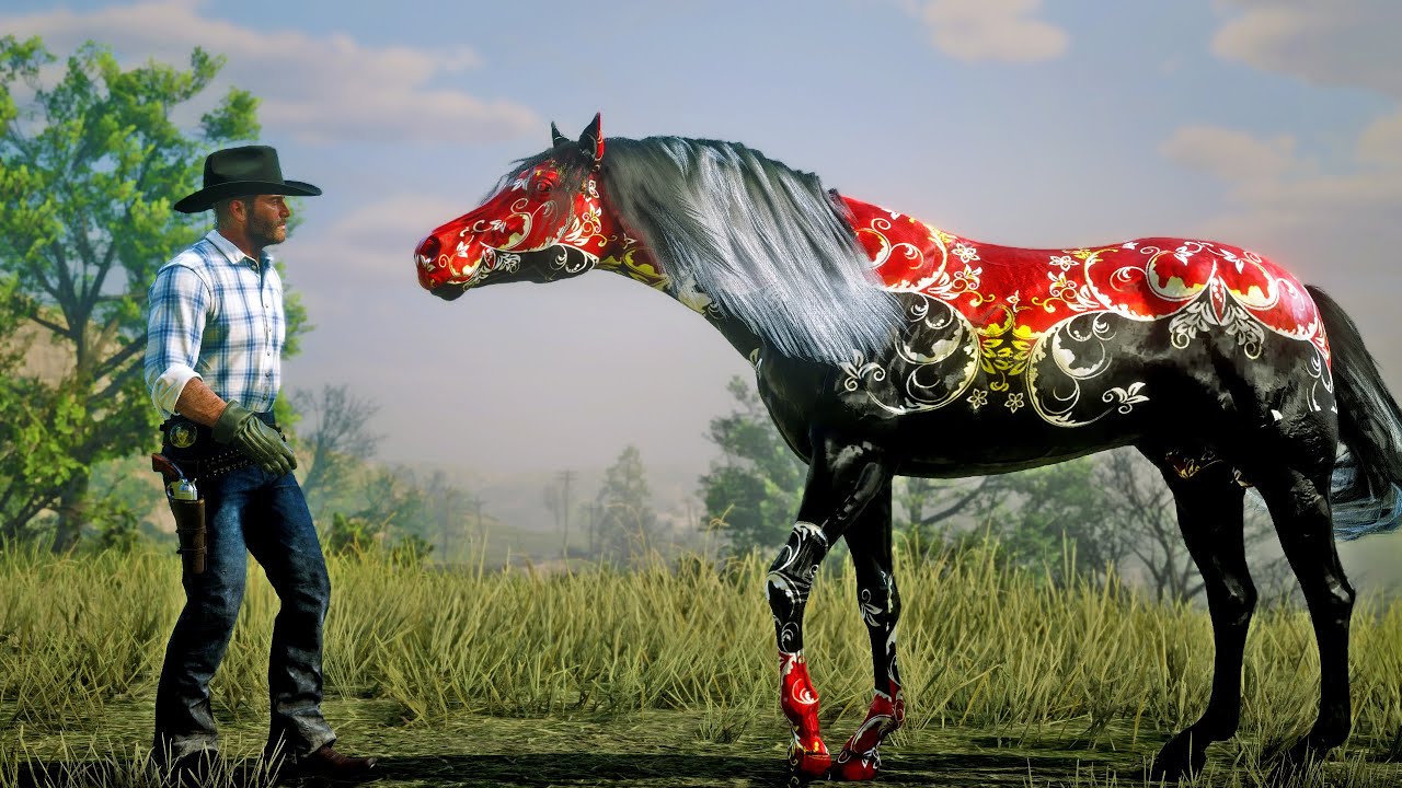 Arthur Morgan Finds and Tames the Crimson Mirage Horses in Valentine ...