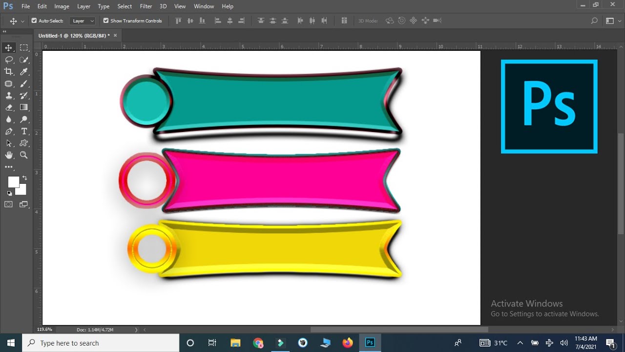 Simple Heading Border design in Photoshop - YouTube