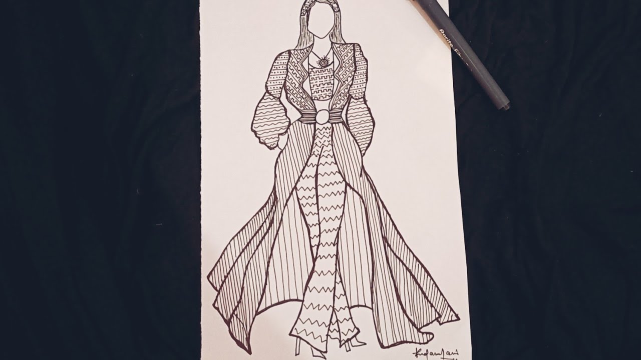 How to draw mandala outfit using composition of lines/ zentangle art ...