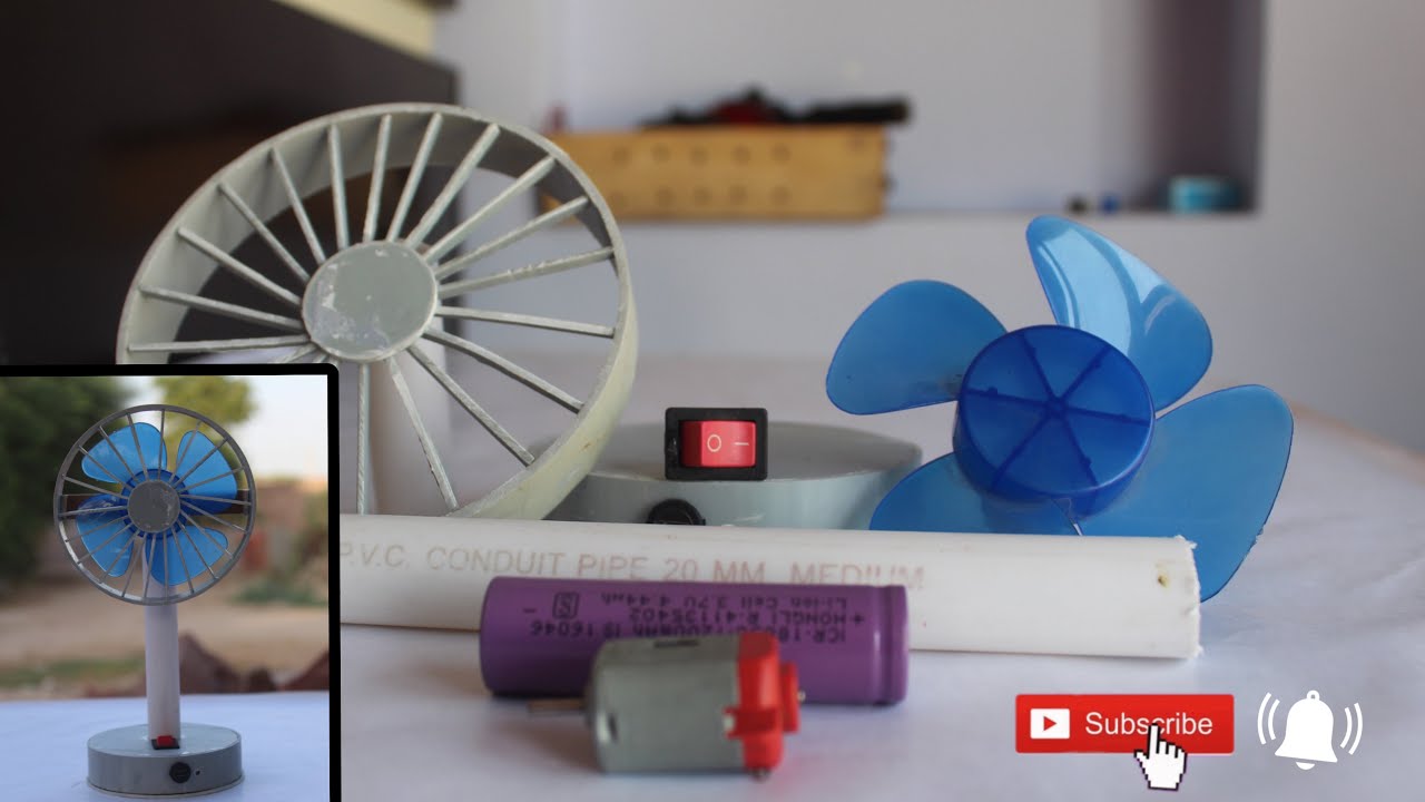 portable rechargeable mini table fan homemade || ठंडा ठंडा कुल कुल ...