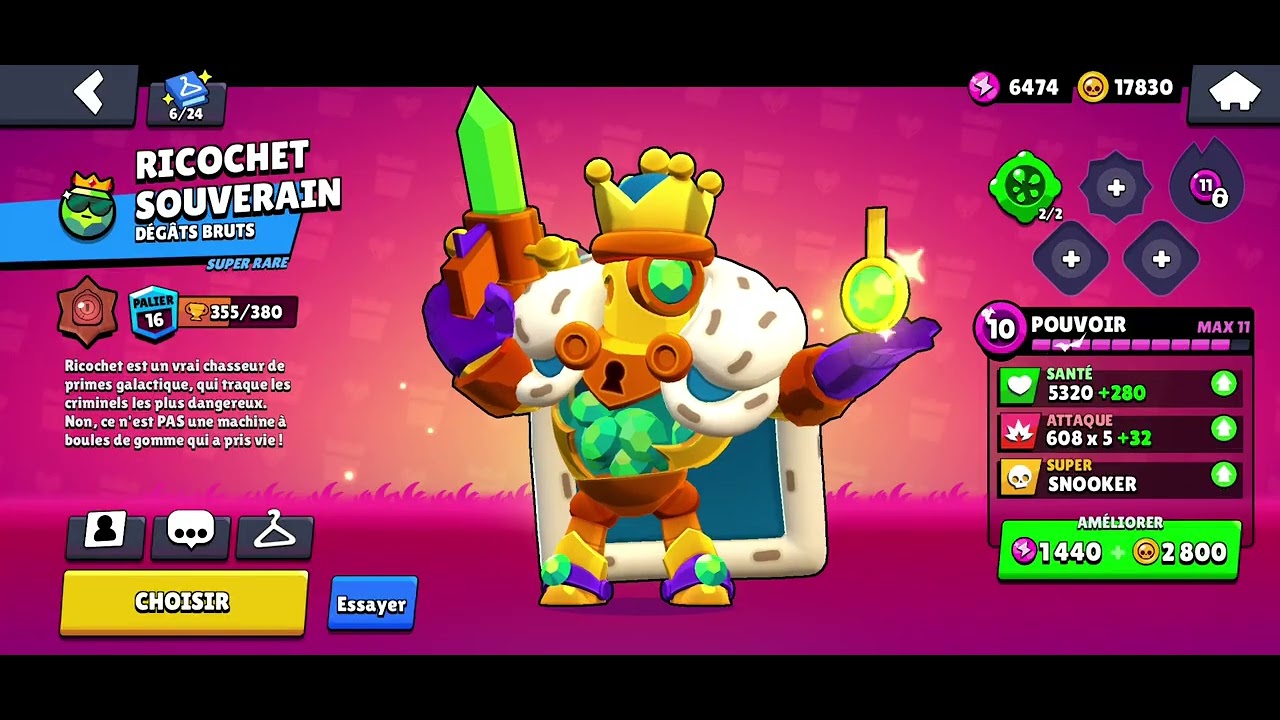 Nouveau skin de ricochet souverain 💎, tu le bienvenu #brawlstars # ...