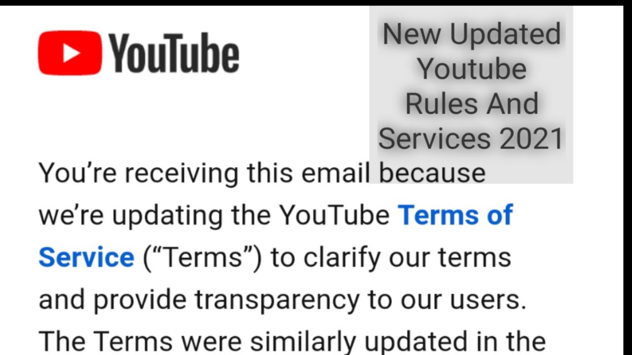New Updated Youtube ,Rules And Services 2021 - YouTube