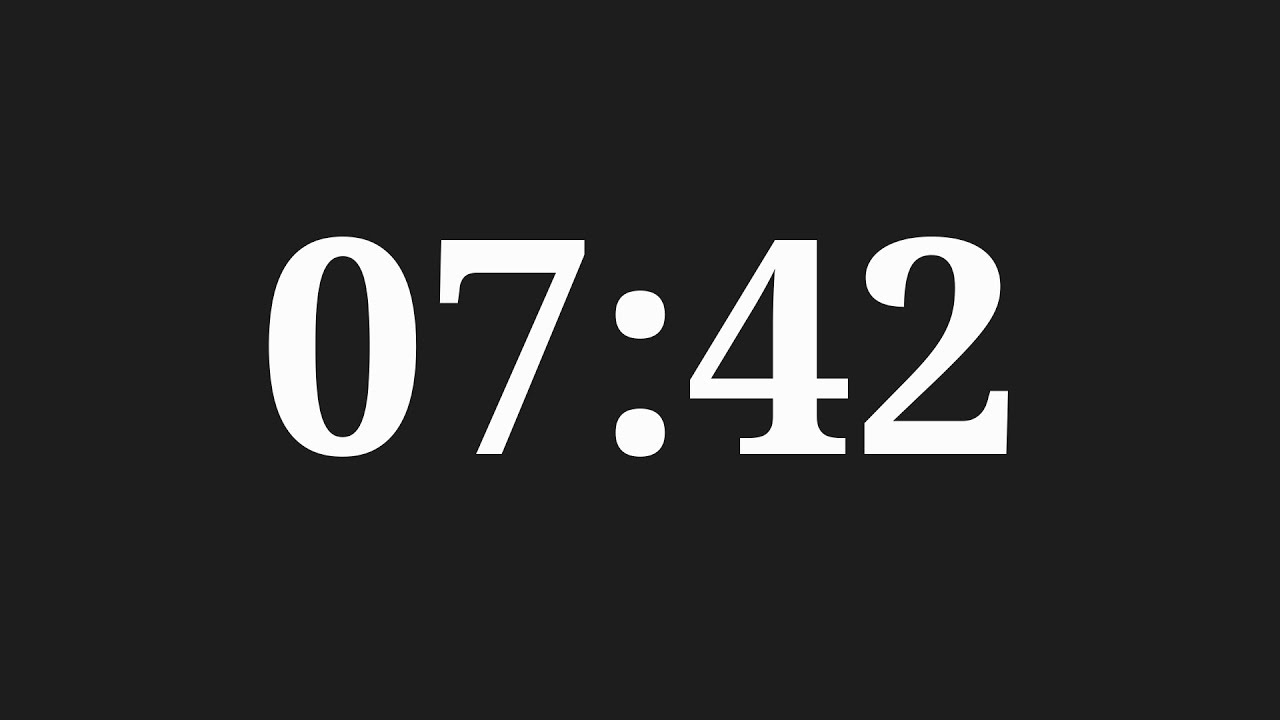 7 Minutes 42 Seconds Countdown Timer - YouTube