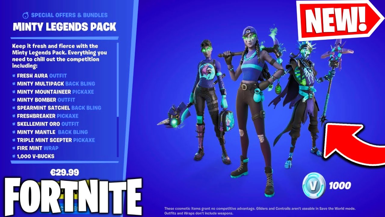 Fortnite New Minty Legends Pack + Exotic Icy Grappler! (Fortnite New ...