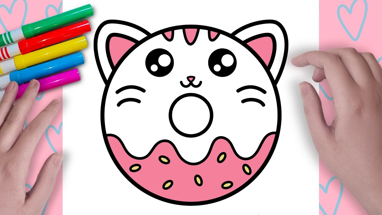 How To Draw A 🍩 Cute Kitten Doughnut 🍩 - YouTube