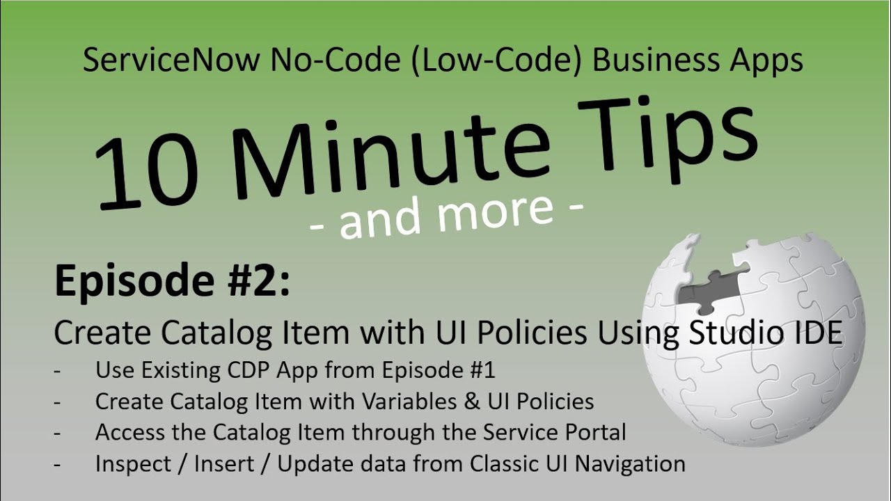 ServiceNow 10 Minute Tips Episode 2 Create Catalog Item UI servicenow-10-minute-tips-episode-2-create-catalog-item-ui