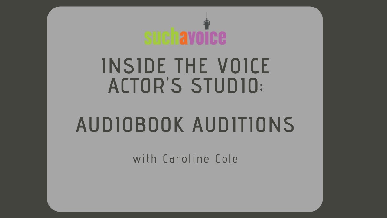 Inside the Voice Actor's Studio: Audiobook Auditions - YouTube