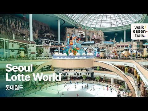 Lotteworld Adventure & MagicIsland Ride and walk ( Seoul, Korea ) 4k 롯데월드
