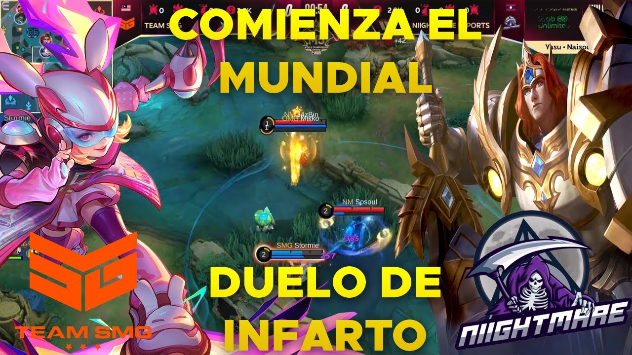COMIENZA EL MUNDIAL DE MOBILE LEGENDS MODO INFARTO,SMG VS NIGHTMARE 😱 ...