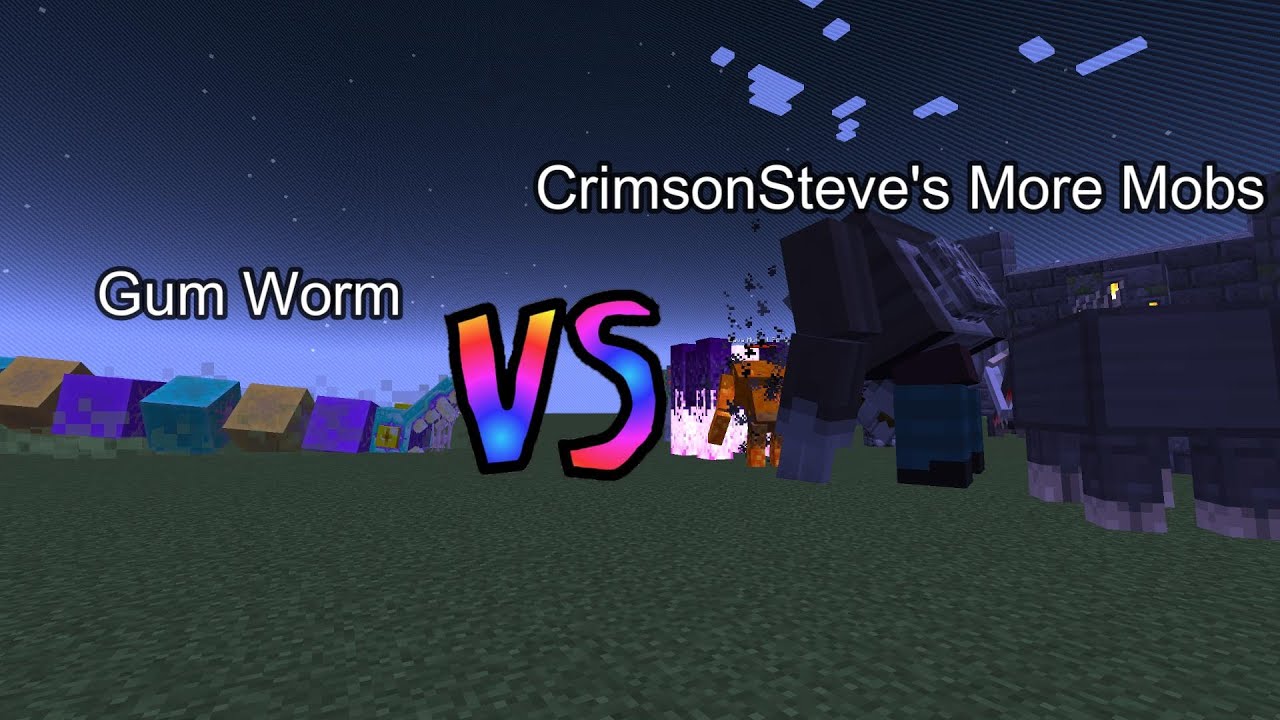 Gum Worm vs CrimsonSteve's More Mobs Strong Mobs | Minecraft Mob Battle ...
