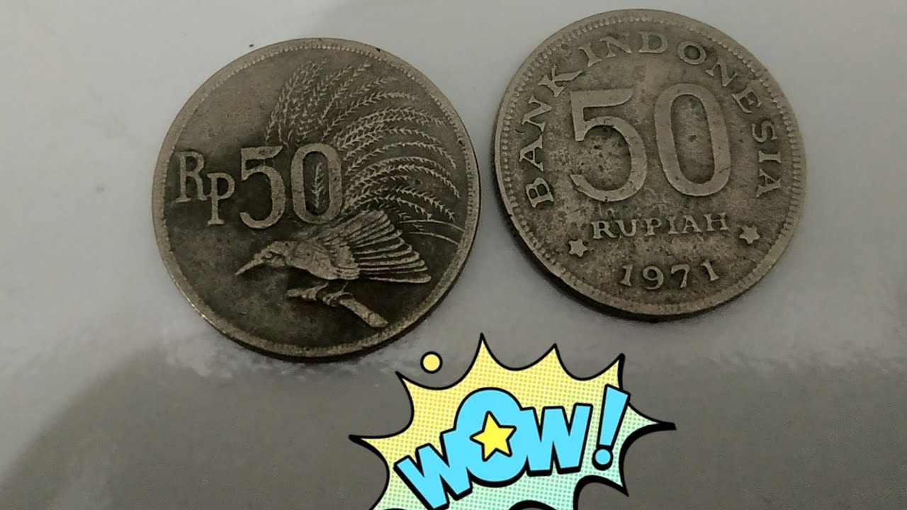 Uang Logam Koin | Coin | 50 Rupiah | Burung Cendrawasih | Tahun 1971 # ...