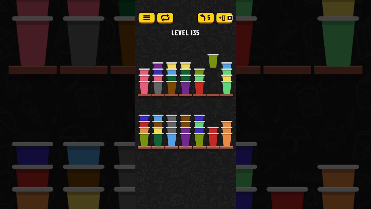 Cup Sort Puzzle Level 135 = Water Sort Puzzle Level 135 = Ball Sort ...