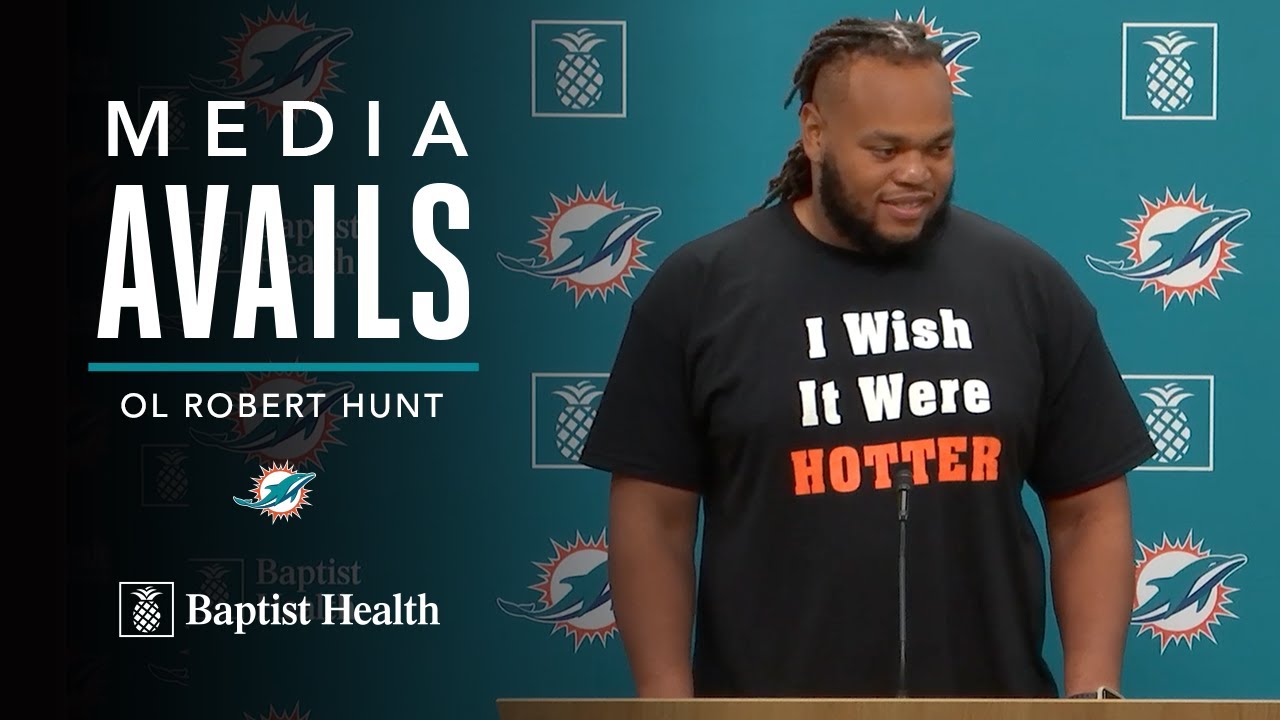 Offensive Lineman Robert Hunt meets with the media | Miami Dolphins ...