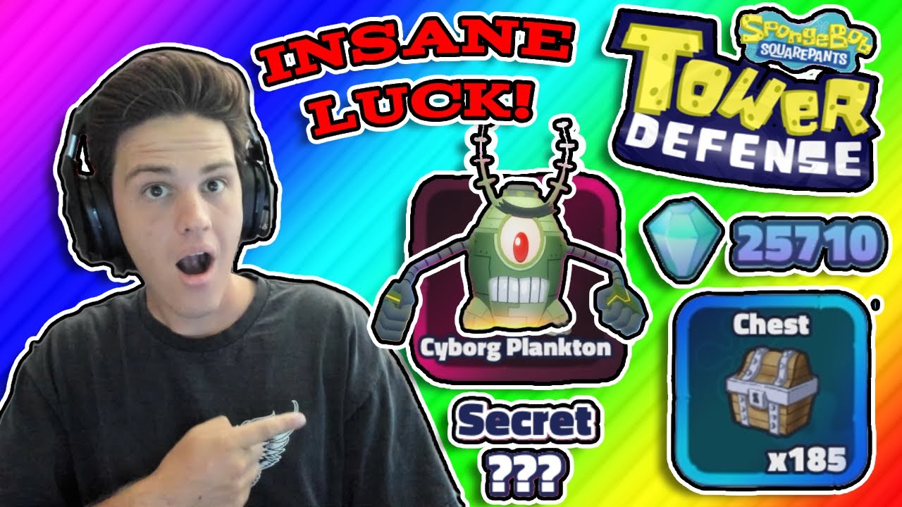 I Pulled The SECRET Tower CYBORG PLANKTON In Spongebob Tower Defence ...
