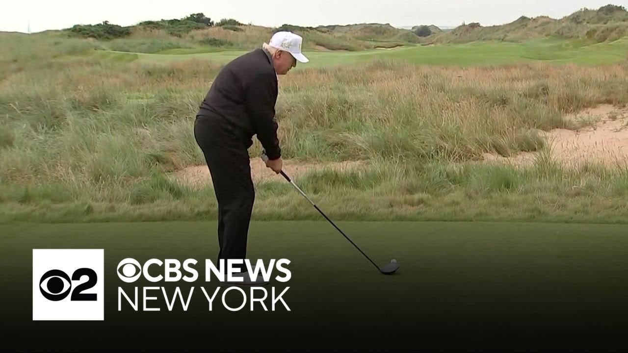 Trump helps open new golf course in Scotland - YouTube