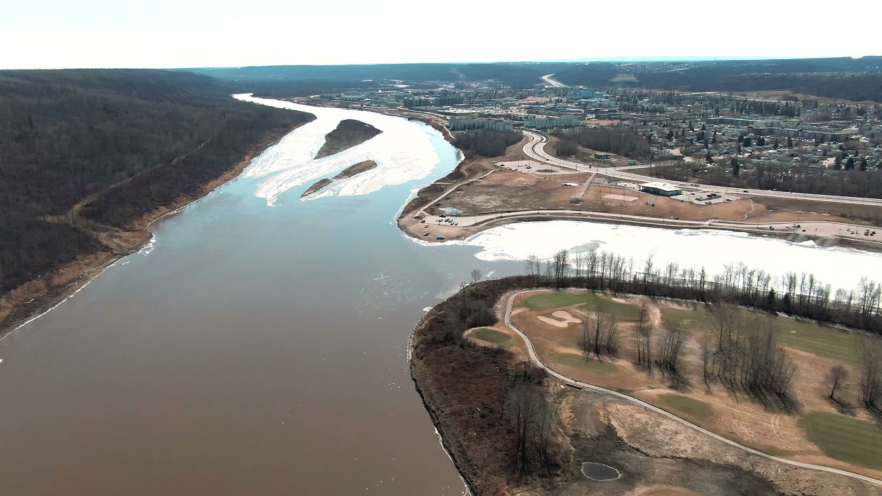 April 20, 2021, Clearwater River, Snye & Athabasca Drone View, near ...