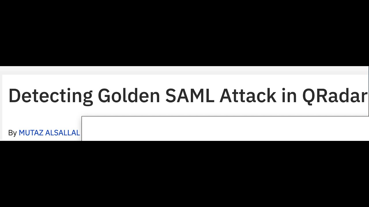 Golden SAML Attack - YouTube