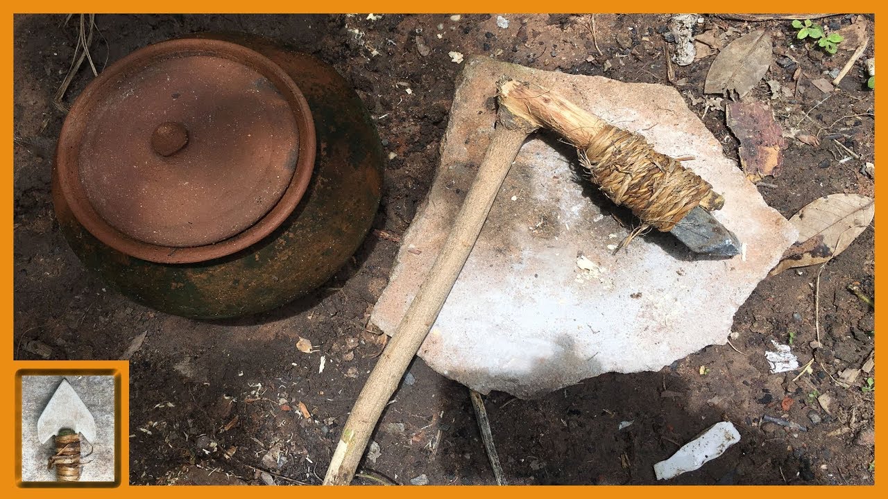 Primitive Technology - Vintage Antique - Stone Hoe Axe Tool - YouTube