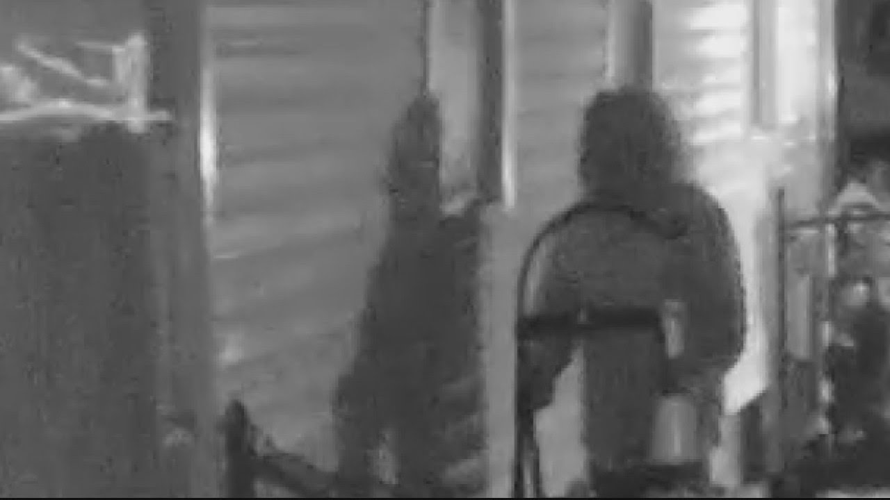 Creep peers into window of young child's room, returns with step-ladder ...