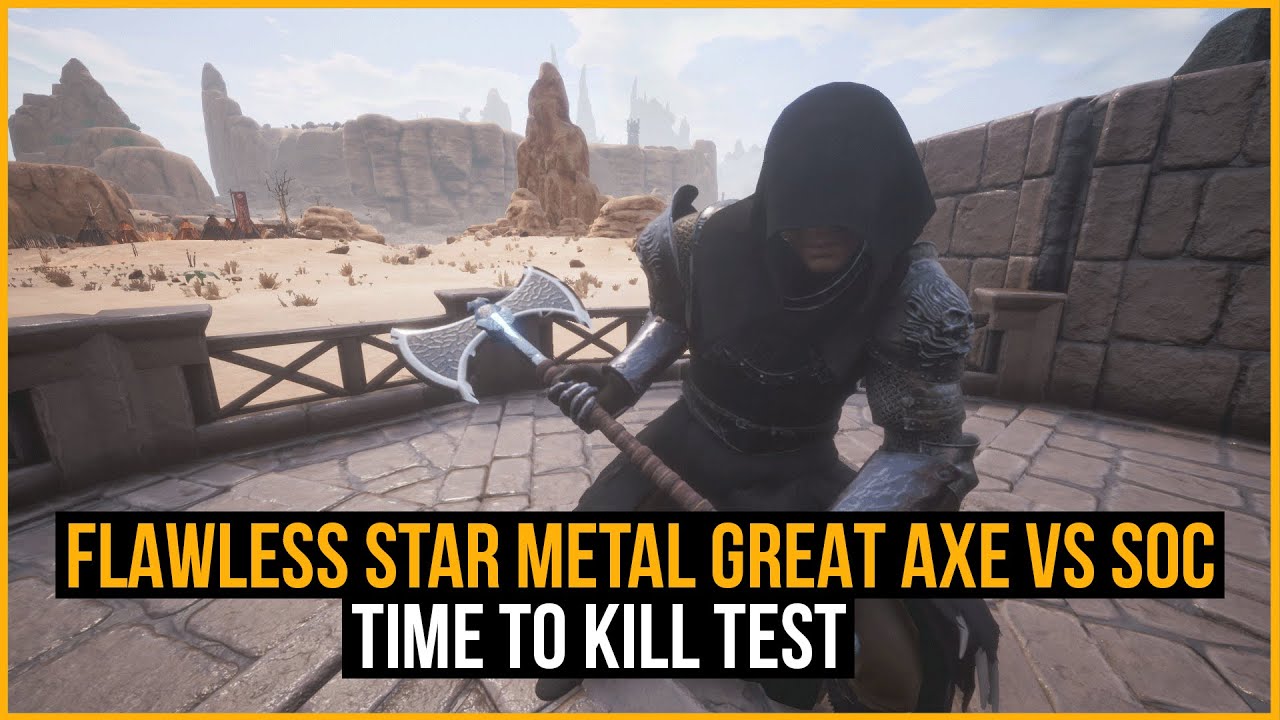 Flawless Star Metal Great Axe vs Sword of Crom | Conan Exiles - YouTube