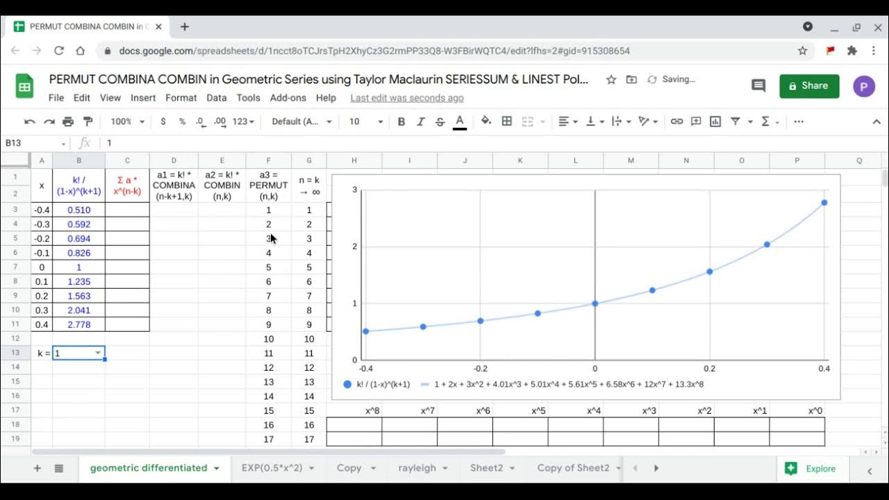 PERMUT COMBINA COMBIN in Geometric Series Taylor Maclaurin SERIESSUM ...