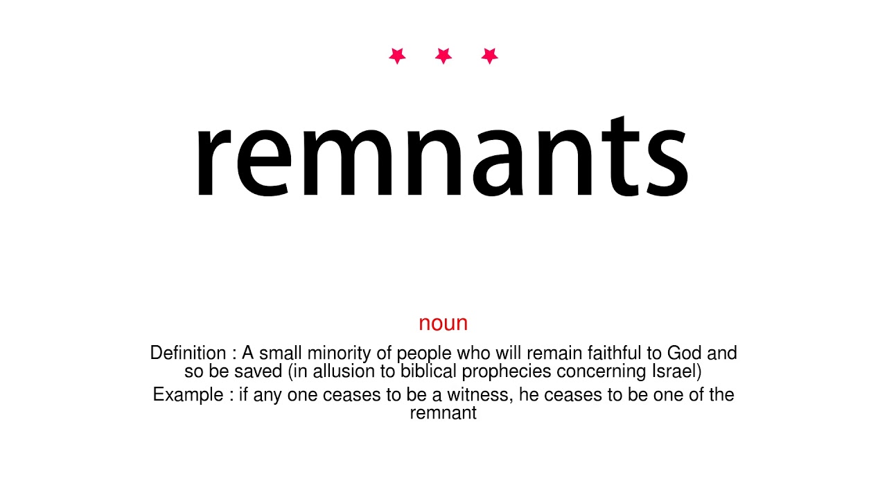 How to pronounce remnants - Vocab Today - YouTube