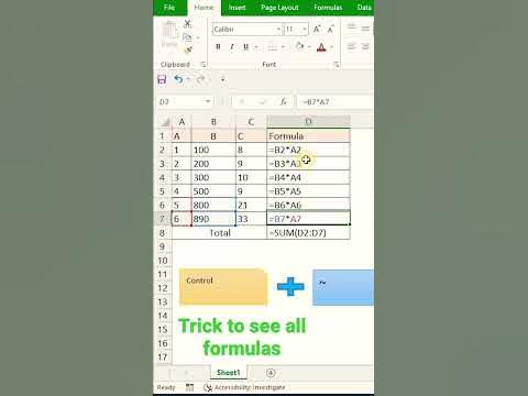 Excel trick to see all formulas in a cell #excel #excelshortcuts #exceltutorial - YouTube